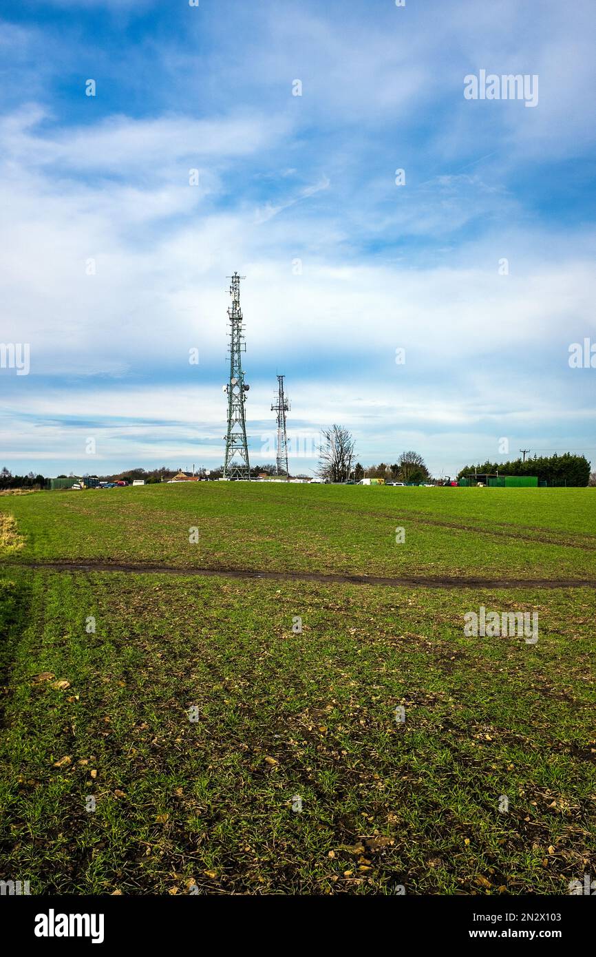 This is a large transmitter site that contains four large towers full ...