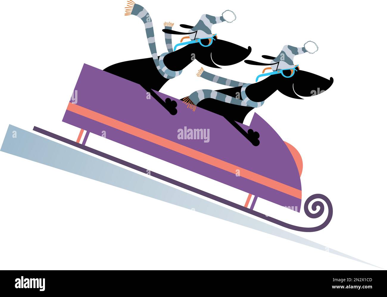 Sledge cartoon Cut Out Stock Images & Pictures - Alamy