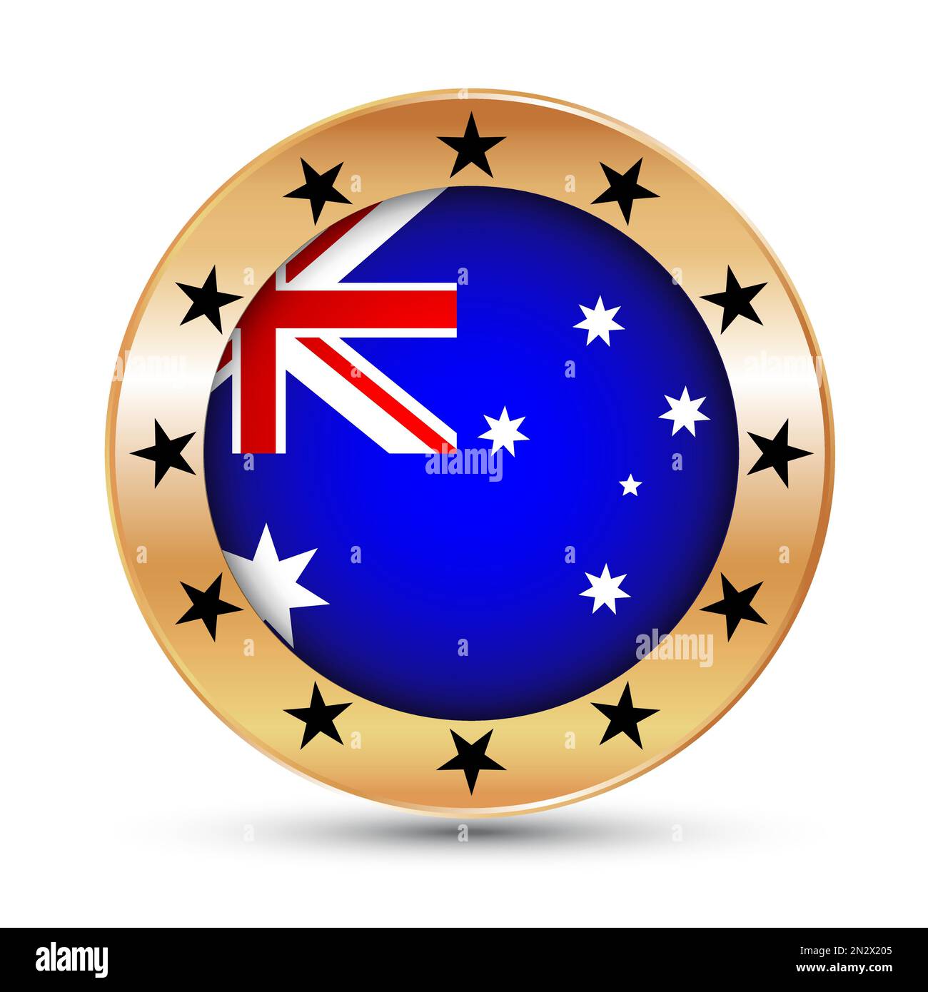 Gold badge and icon with Australian flag symbol Stock Vector Image ... Gold badge and icon with Australian flag symbol Stock Vector Image ...