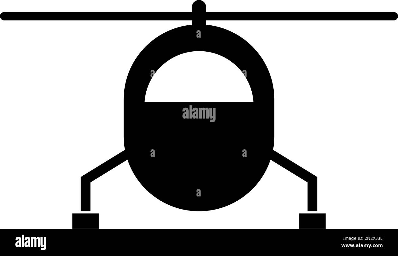 Helicopter front silhouette icon. Editable vector Stock Vector Image ...