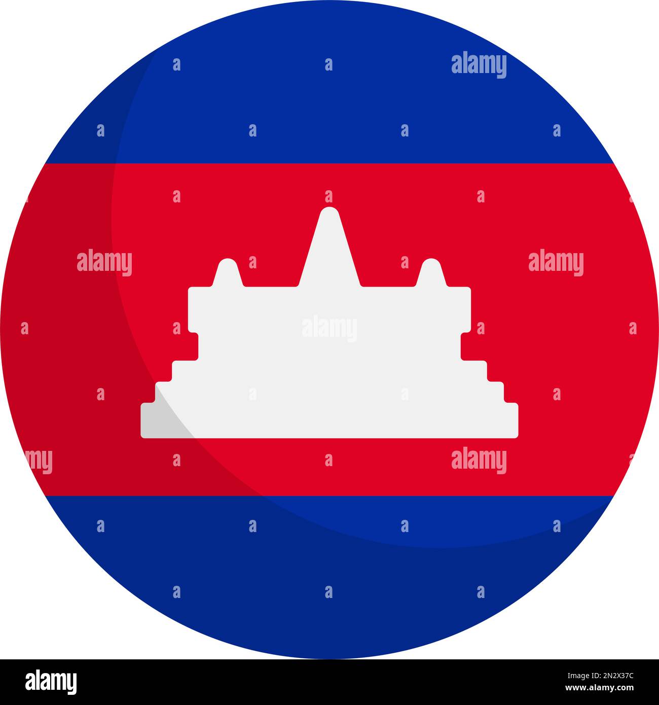 Modern round Cambodian flag icon. Kingdom of Cambodia. Editable vector Stock Vector Image & Art ...