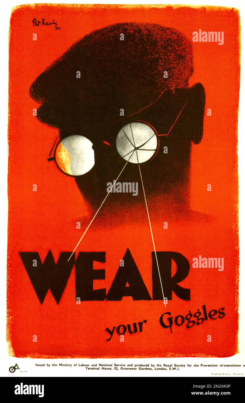 1942 wear your goggles! - World War II - U.S propaganda Poster Stock ...