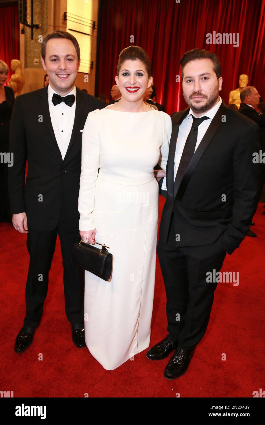 Ido Ostrowsky, from left, Nora Grossman, and Teddy Schwarzman arrive at ...