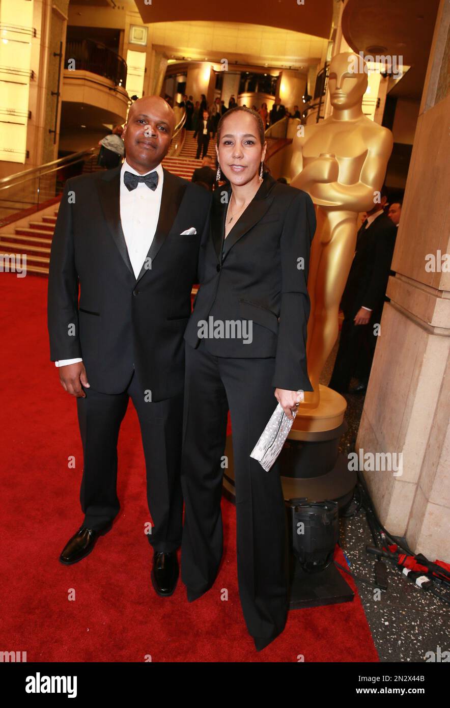 Reggie Rock Bythewood, left, and Gina Prince-Bythewood arrive at the ...