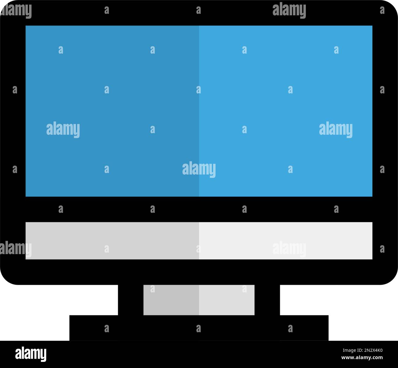 Flat design desktop PC icon. Editable vector Stock Vector Image & Art ...