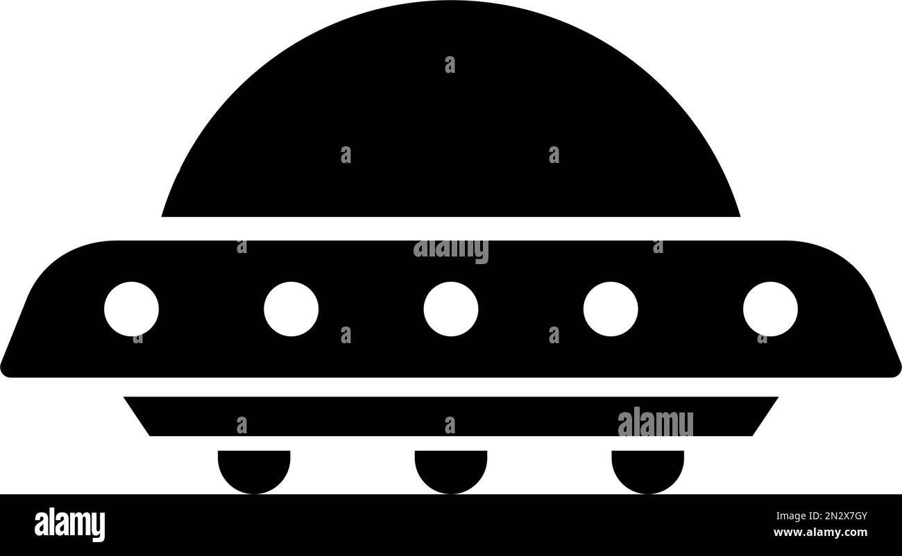 UFO silhouette icon. Unidentified flying object. Editable vector Stock ...