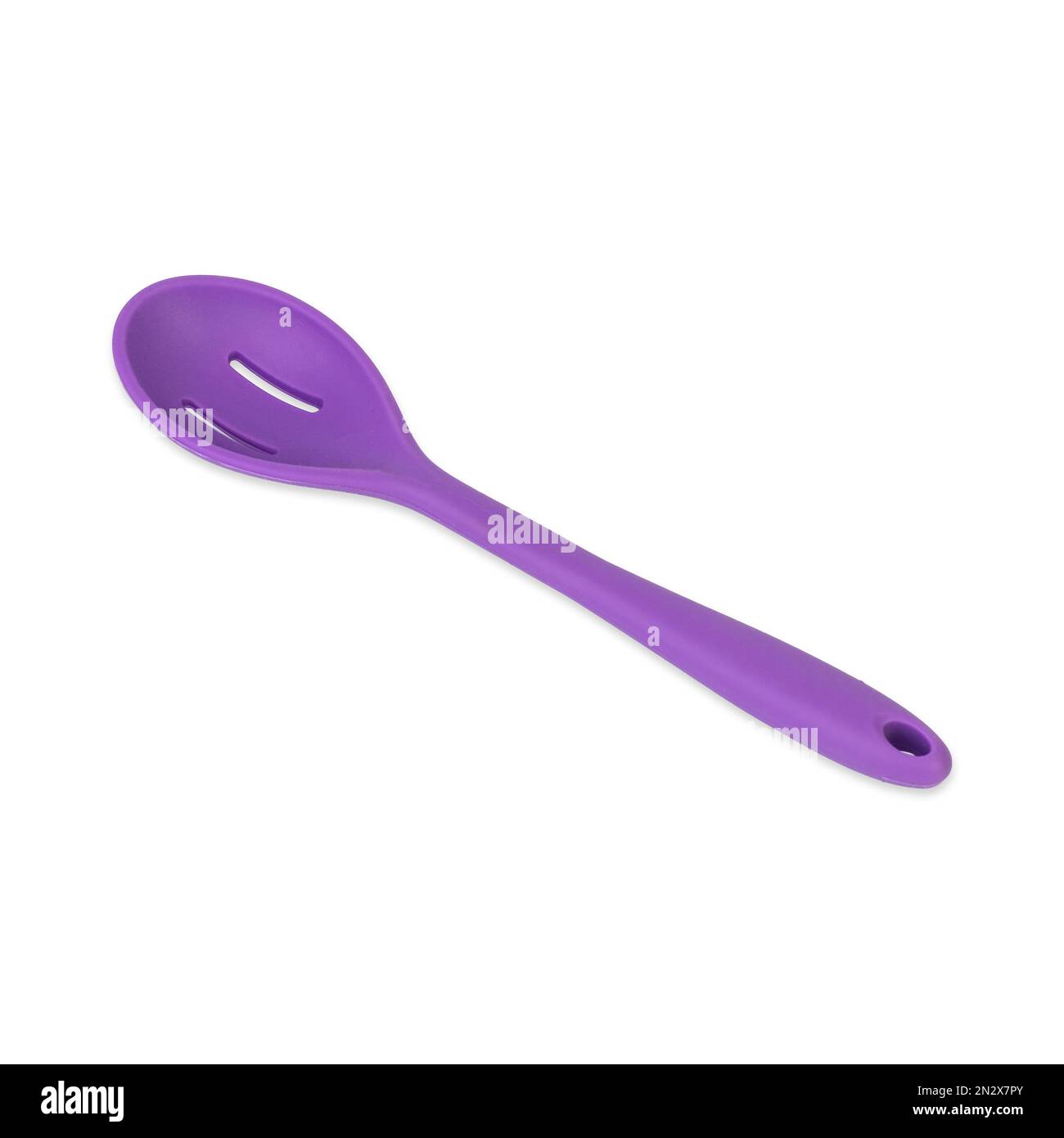 Purple silicon spoon isolated over white background Stock Photo - Alamy