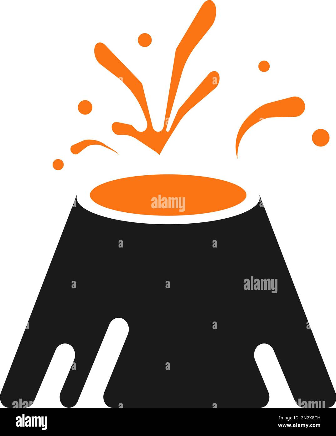 Eruptive volcano and spewing lava. Editable vector Stock Vector Image ...