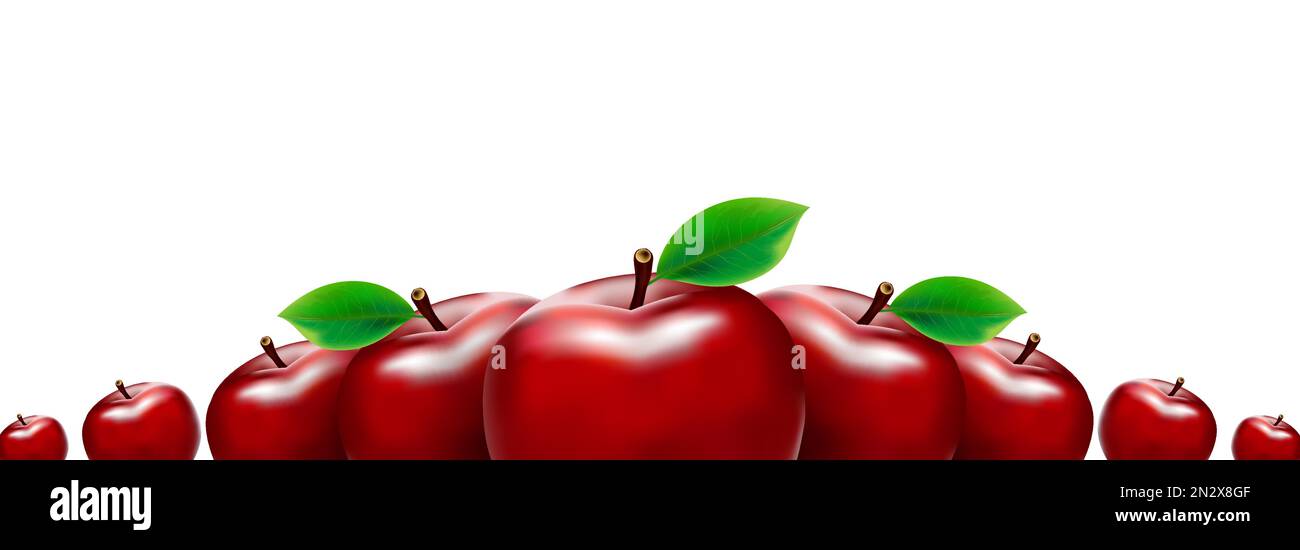 Border of red apples. Template for your design Stock Vector Image & Art ...
