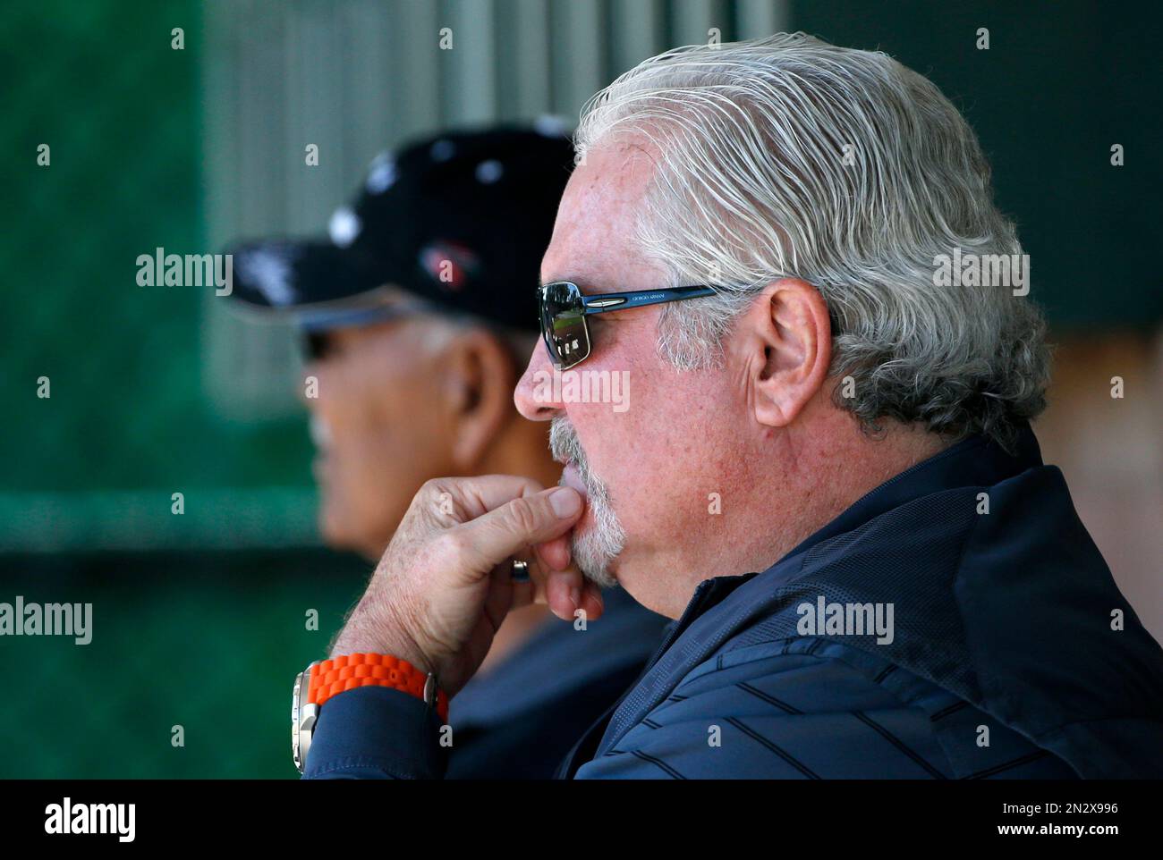 San Francisco Giants general manager Brian Sabean watches batting ...