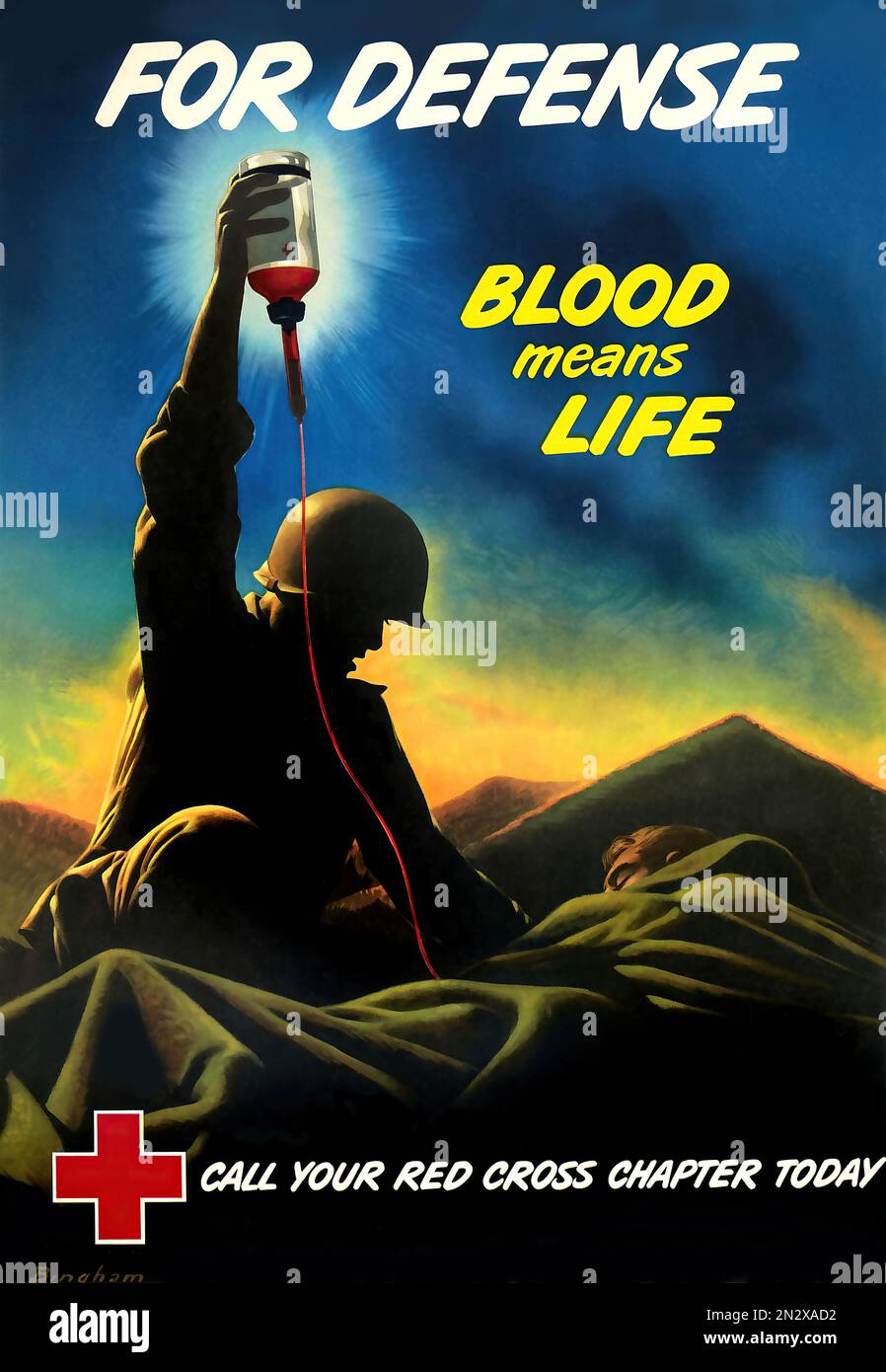 blood means life! - World War II - U.S propaganda Poster Stock Photo ...