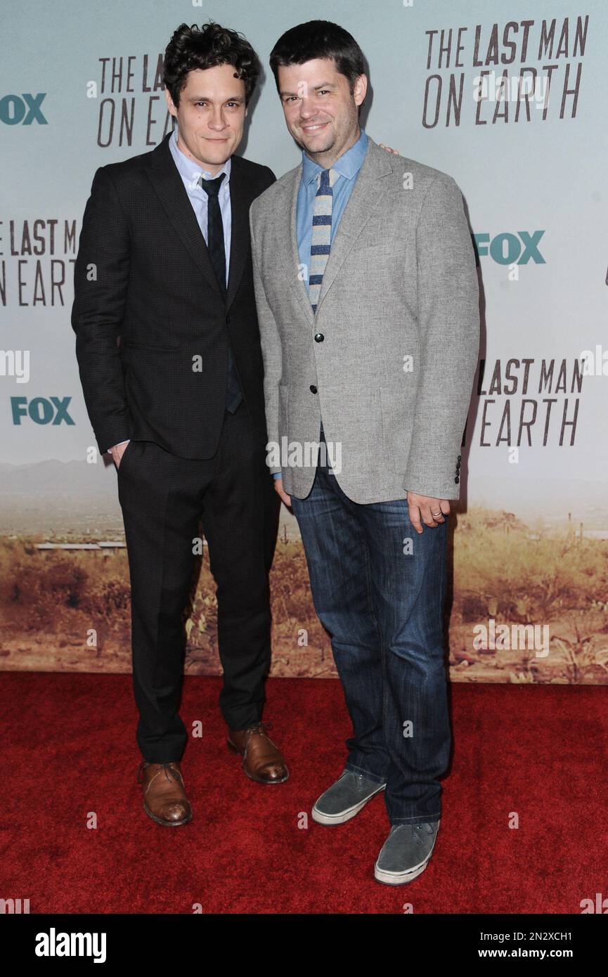 Phil Lord, left, and Chris Miller arrive at the LA Premiere Screening ...