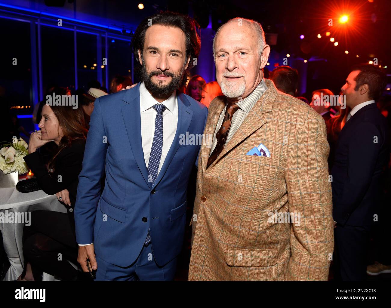 "Focus" cast members Rodrigo Santoro, left, and Gerald McRaney pose ...