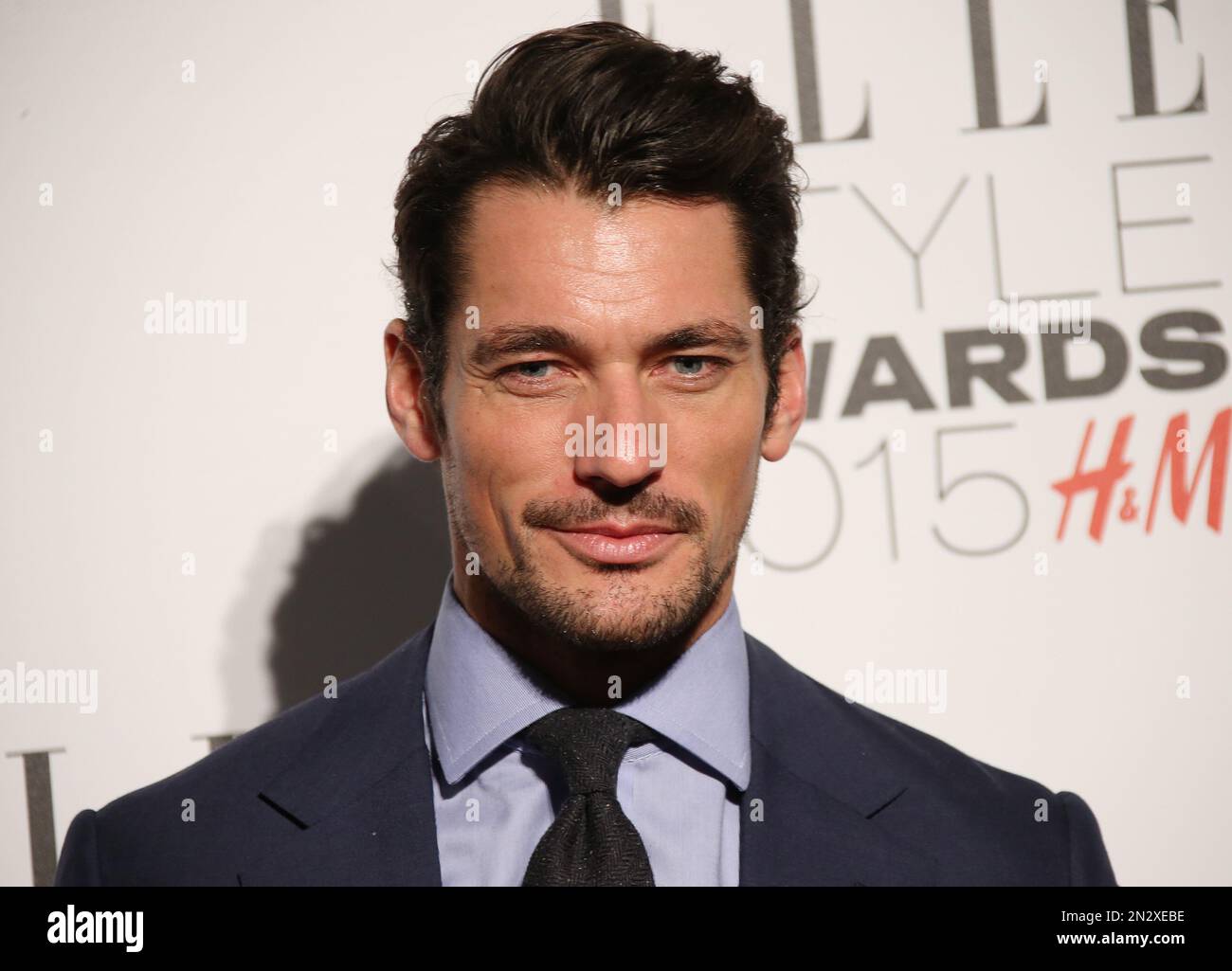David Gandy poses for photographers upon arrival at the Elle Style ...