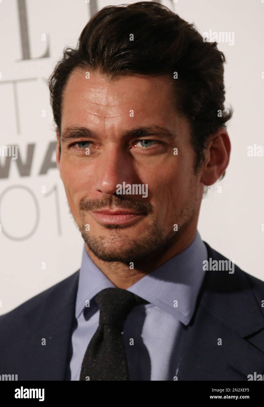David Gandy poses for photographers upon arrival at the Elle Style ...