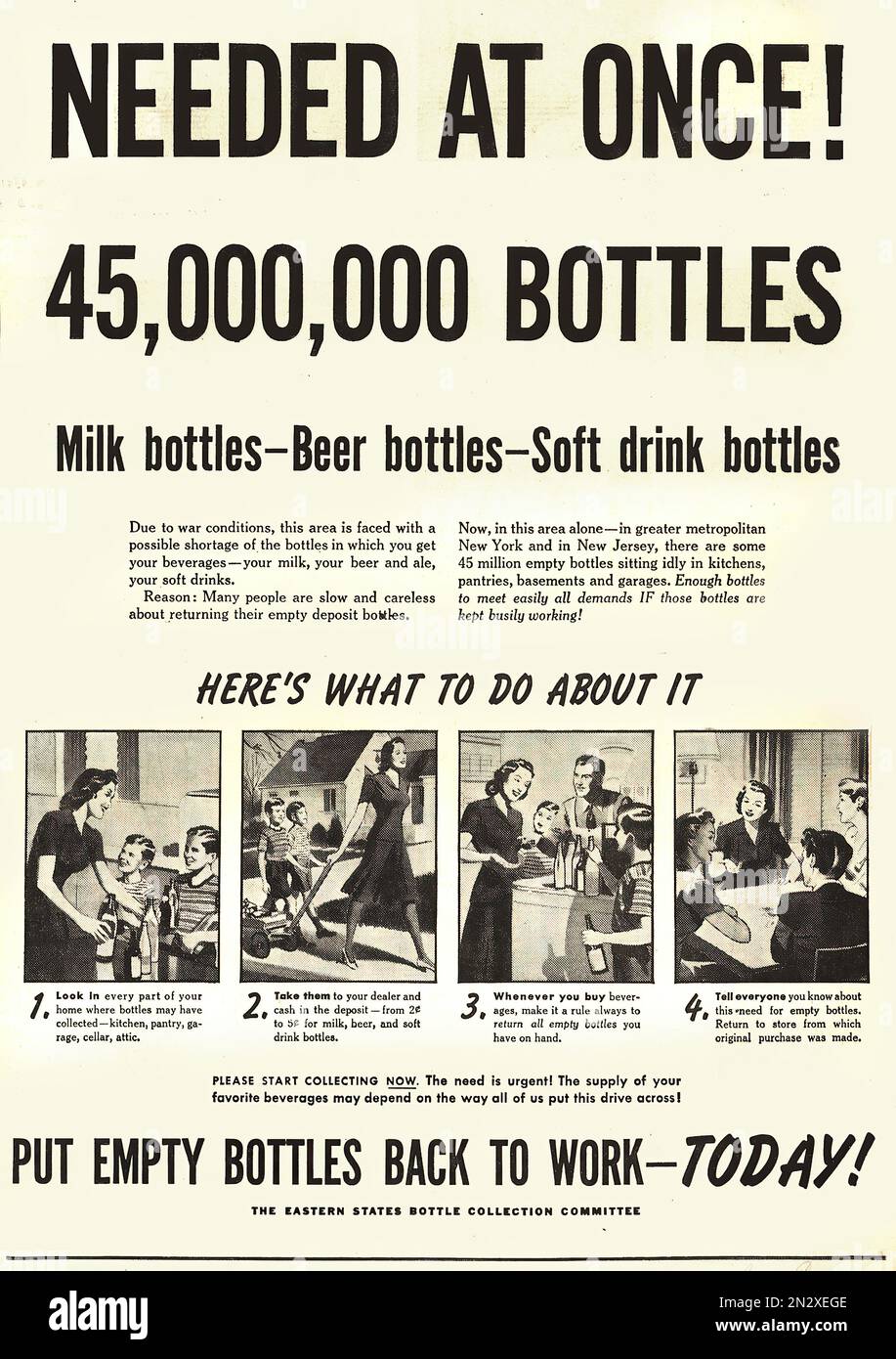1943 empty bottles back to work! - World War II - U.S propaganda Poster ...