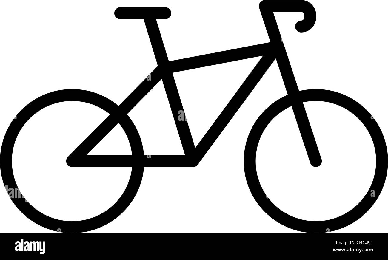 Road bike and bicycle icon. Bicycle parking sign. Editable vector Stock ...