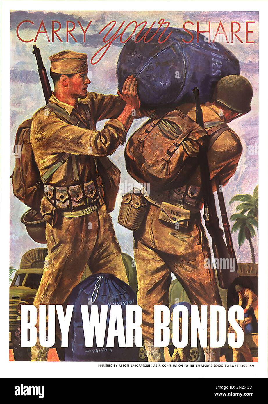 carry your share! - World War II - U.S propaganda Poster Stock Photo ...