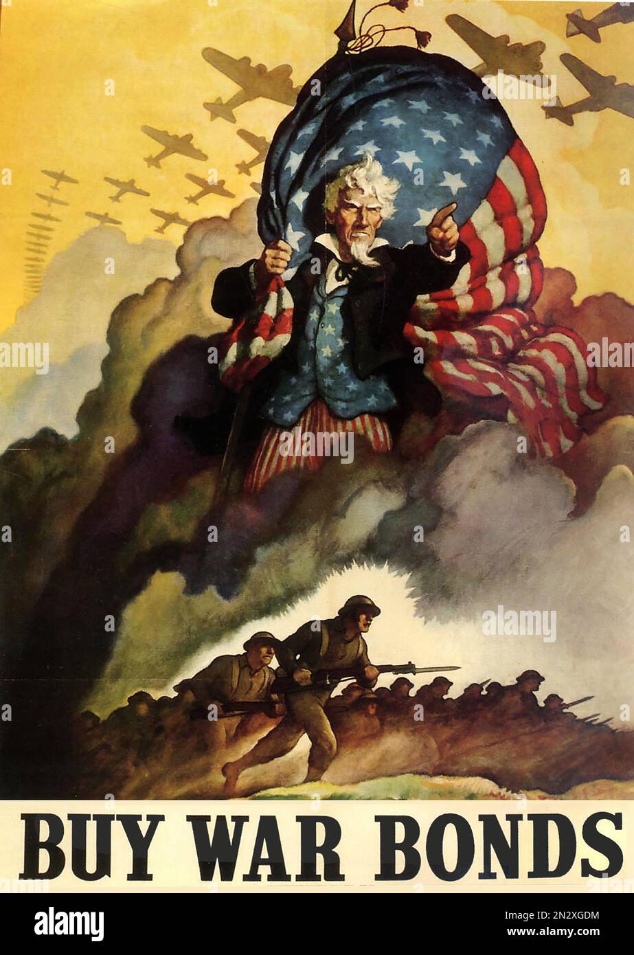 1942 'Buy War Bonds' - World War II - U.S propaganda Poster Stock Photo ...