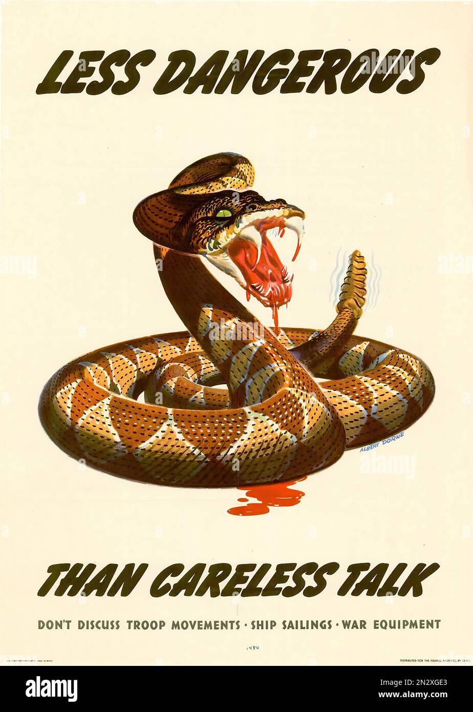 1944 talking snake - World War II - Comic style U.S propaganda Poster ...
