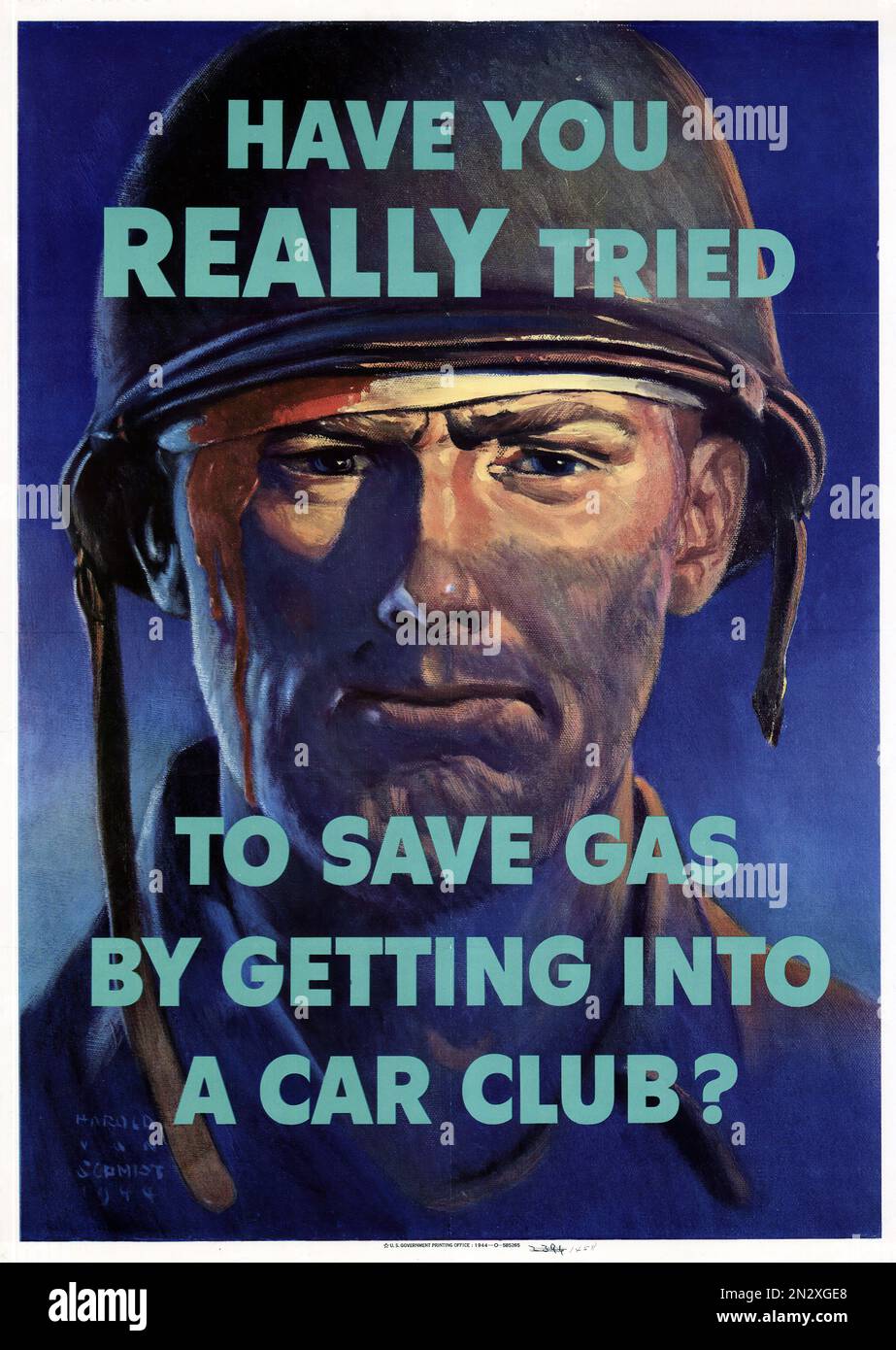 Conservation Gas - US Propaganda Poster - WWII Stock Photo - Alamy