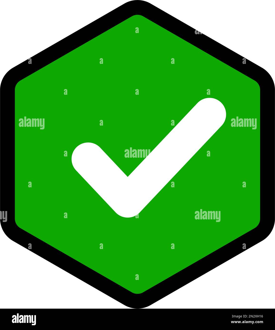 Modern hexagonal check mark symbol. Passing icon. Editable vector Stock ...