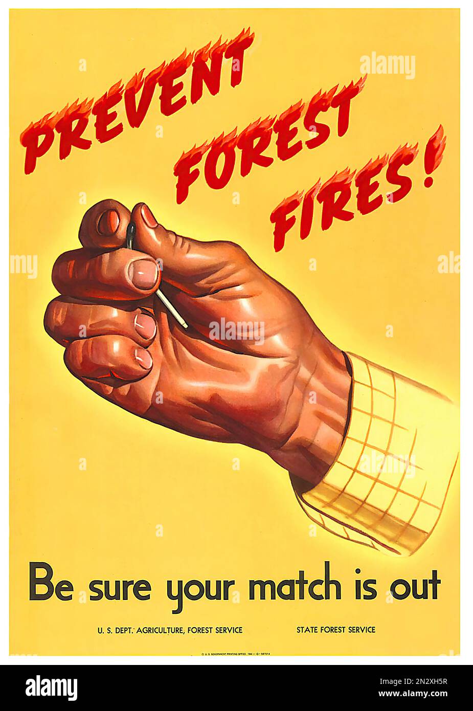 1944 Prevent Forest Fires! - World War II - U.S propaganda Poster Stock ...