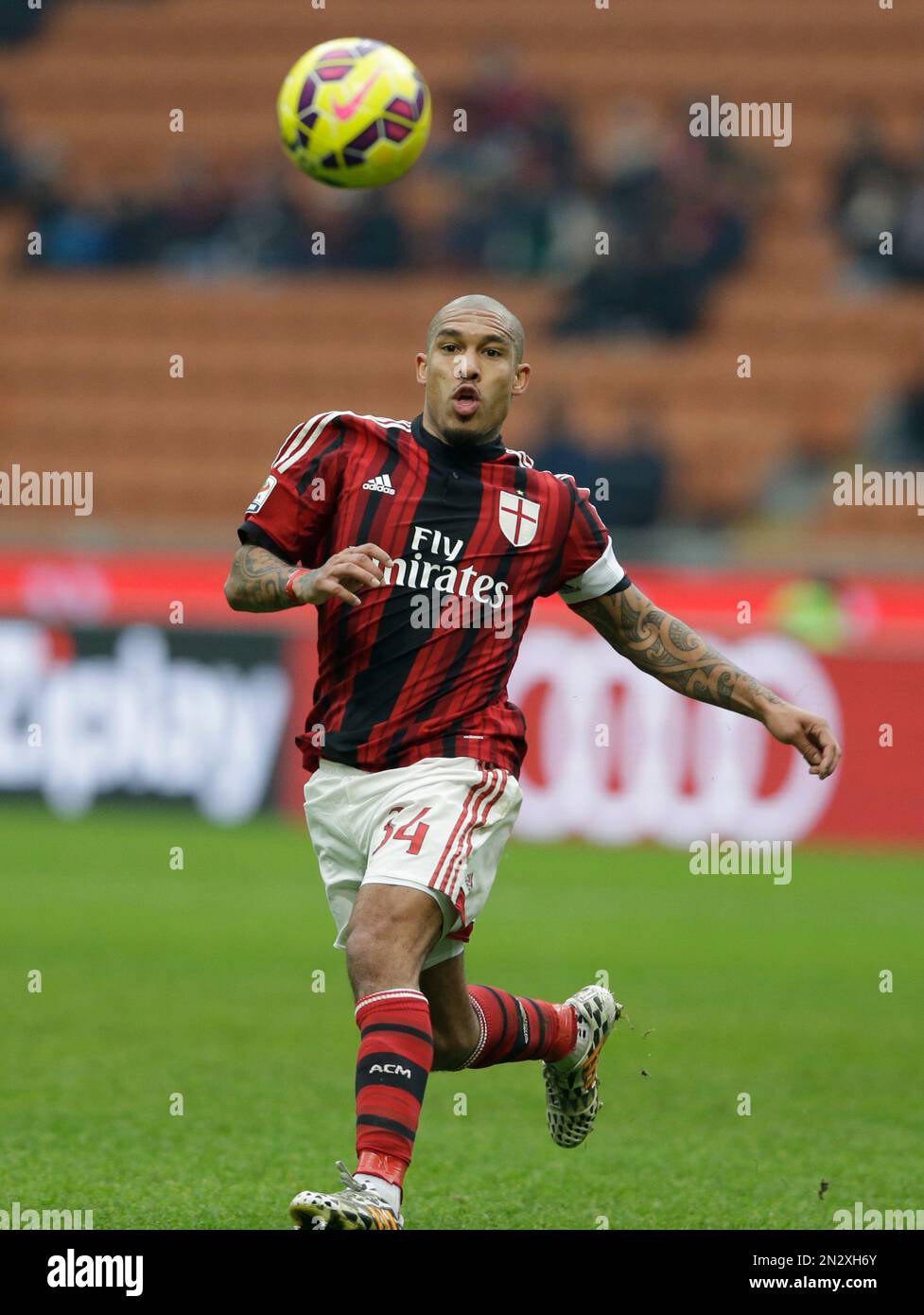 AC Milan's Nigel de Jong controls the ball during a Serie A soccer ...