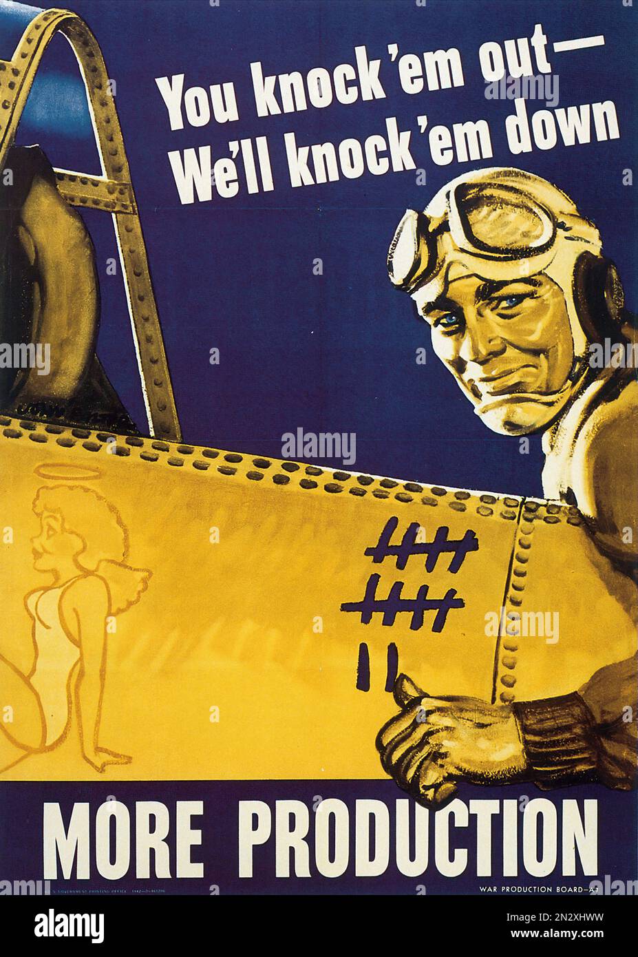 More Production - World War II - U.S propaganda Poster Stock Photo - Alamy