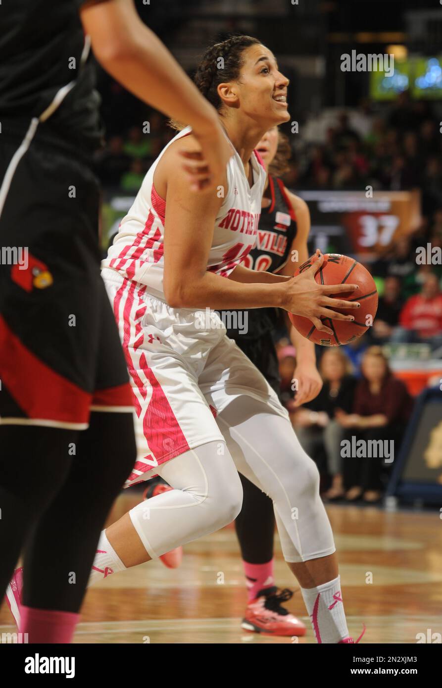 Notre Dame forward Taya Reimer puts up a shot in an NCAA college ...