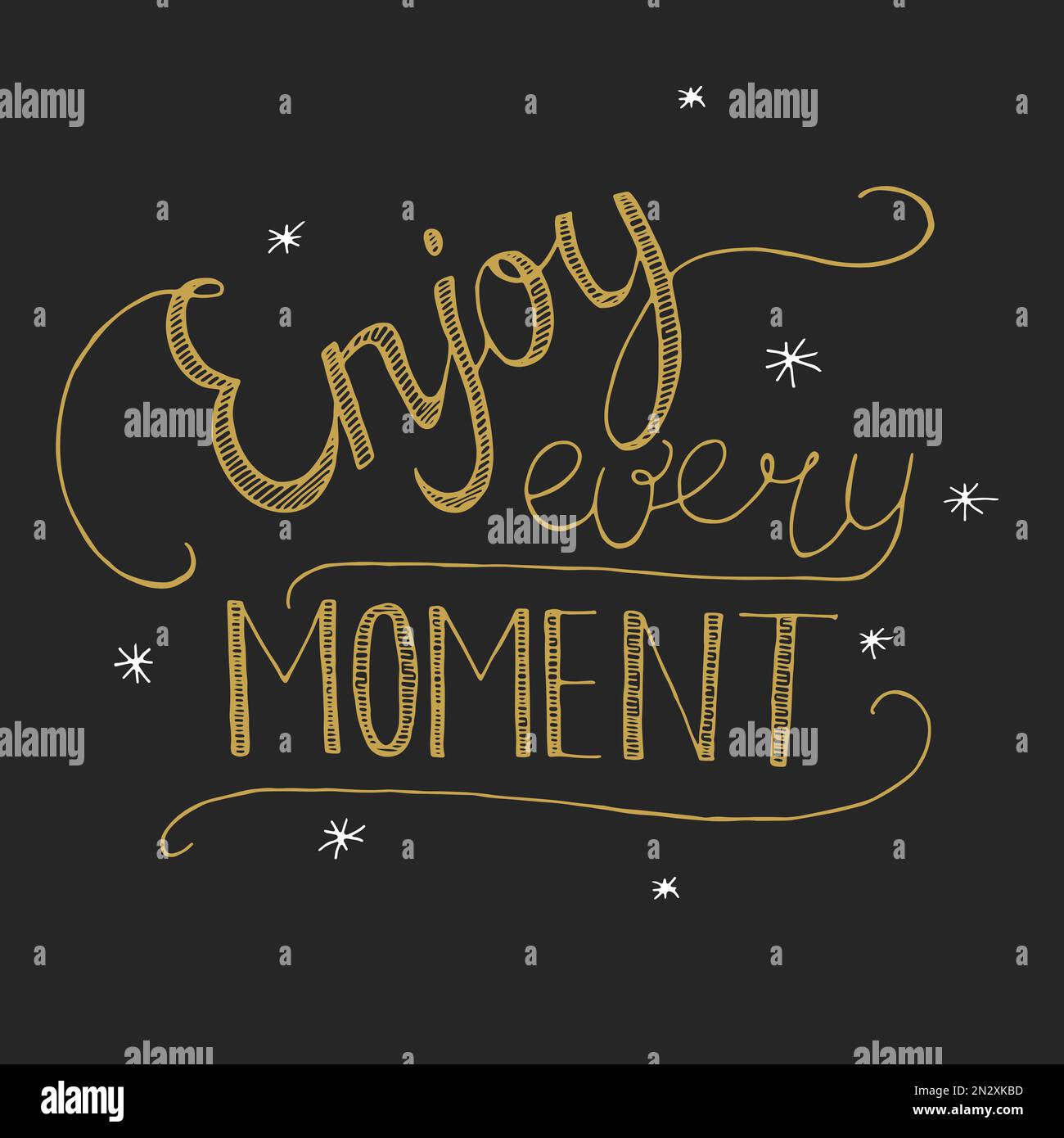 Enjoy every moment Lettering on the black background Stock Vector Image ...