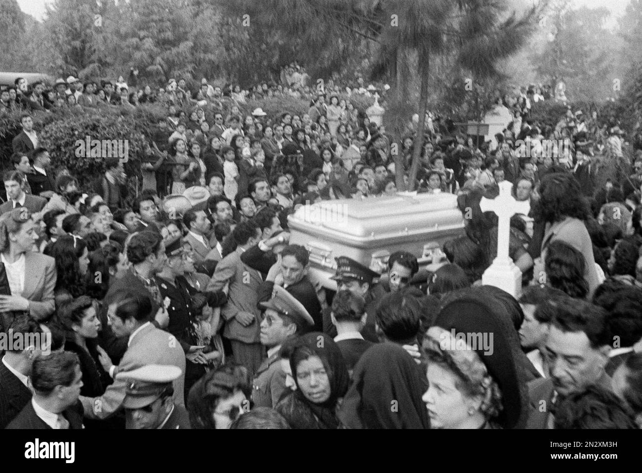A coffin bearing the body of Mexican actress Lupe Velez is carried to ...