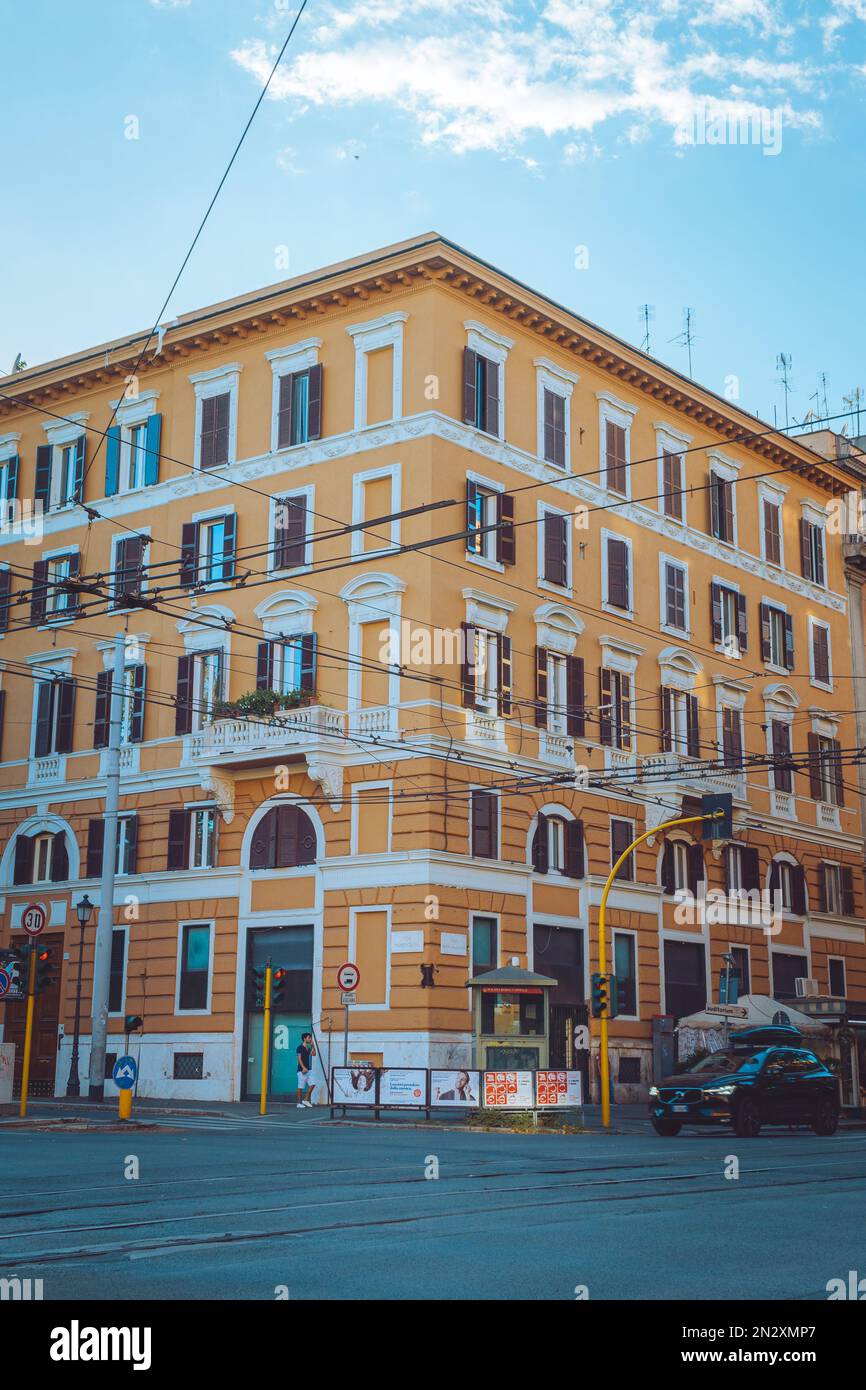 Rome Street View Buildings Shadow Sunset Stock Photo - Alamy