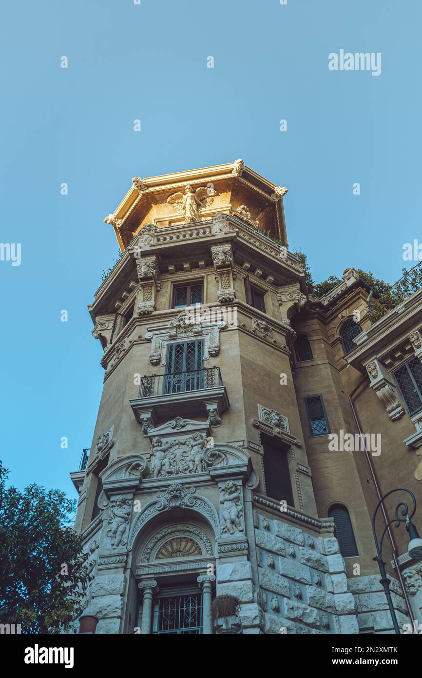 Rome Street View Buildings Shadow Sunset Stock Photo - Alamy