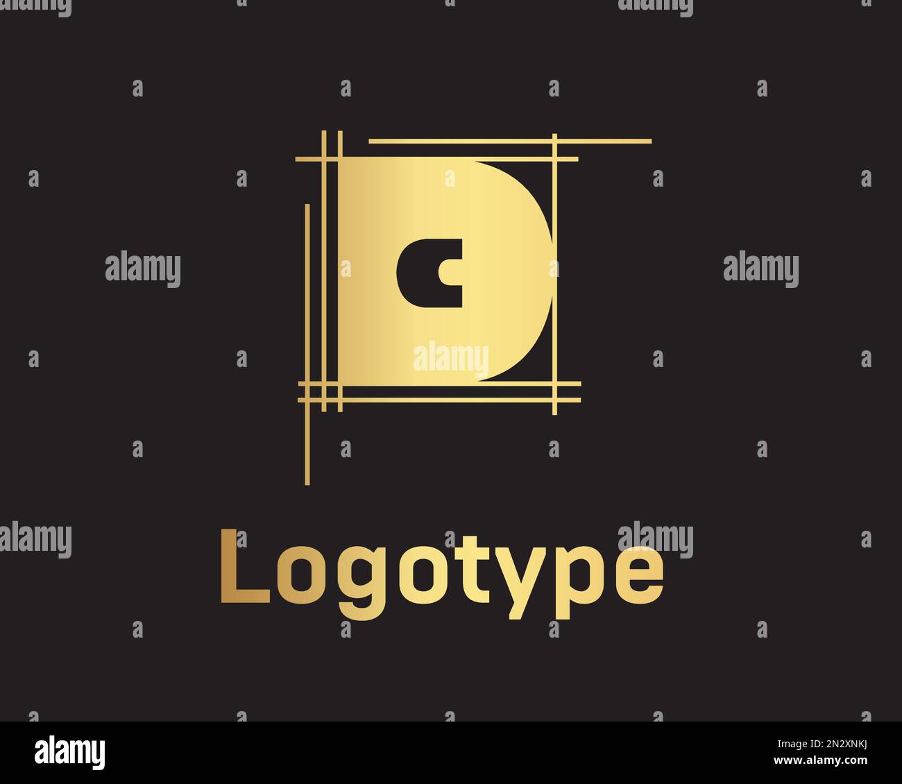 Beautiful vector graphic gold alphabet letter D symbol Stock Vector ...
