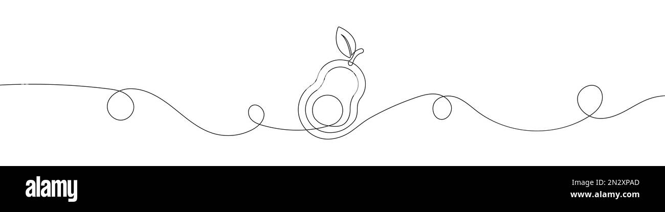 Avocado one line icon. One line drawing background. Continuous line ...