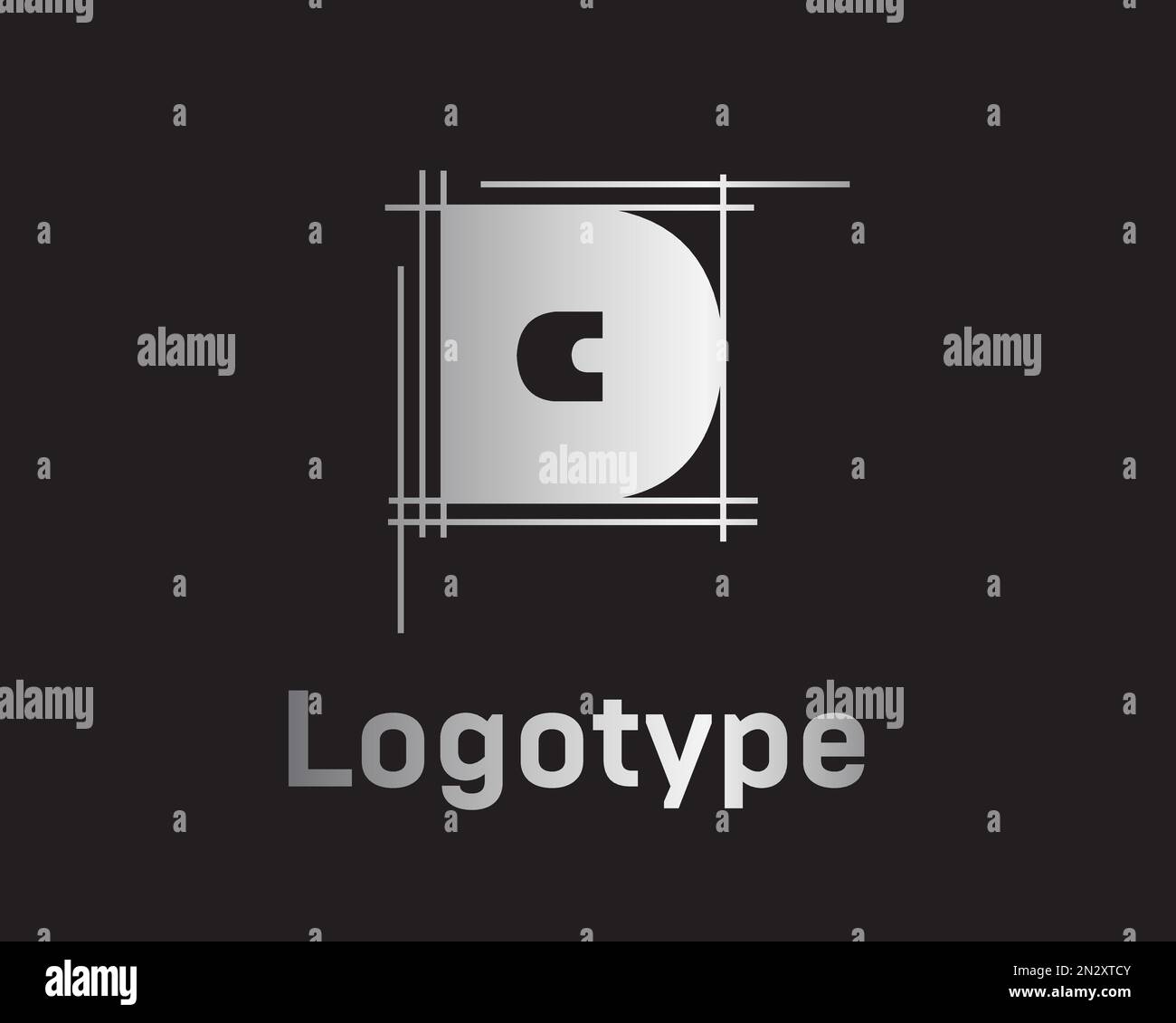 Beautiful vector graphic silver alphabet letter D symbol Stock Vector ...