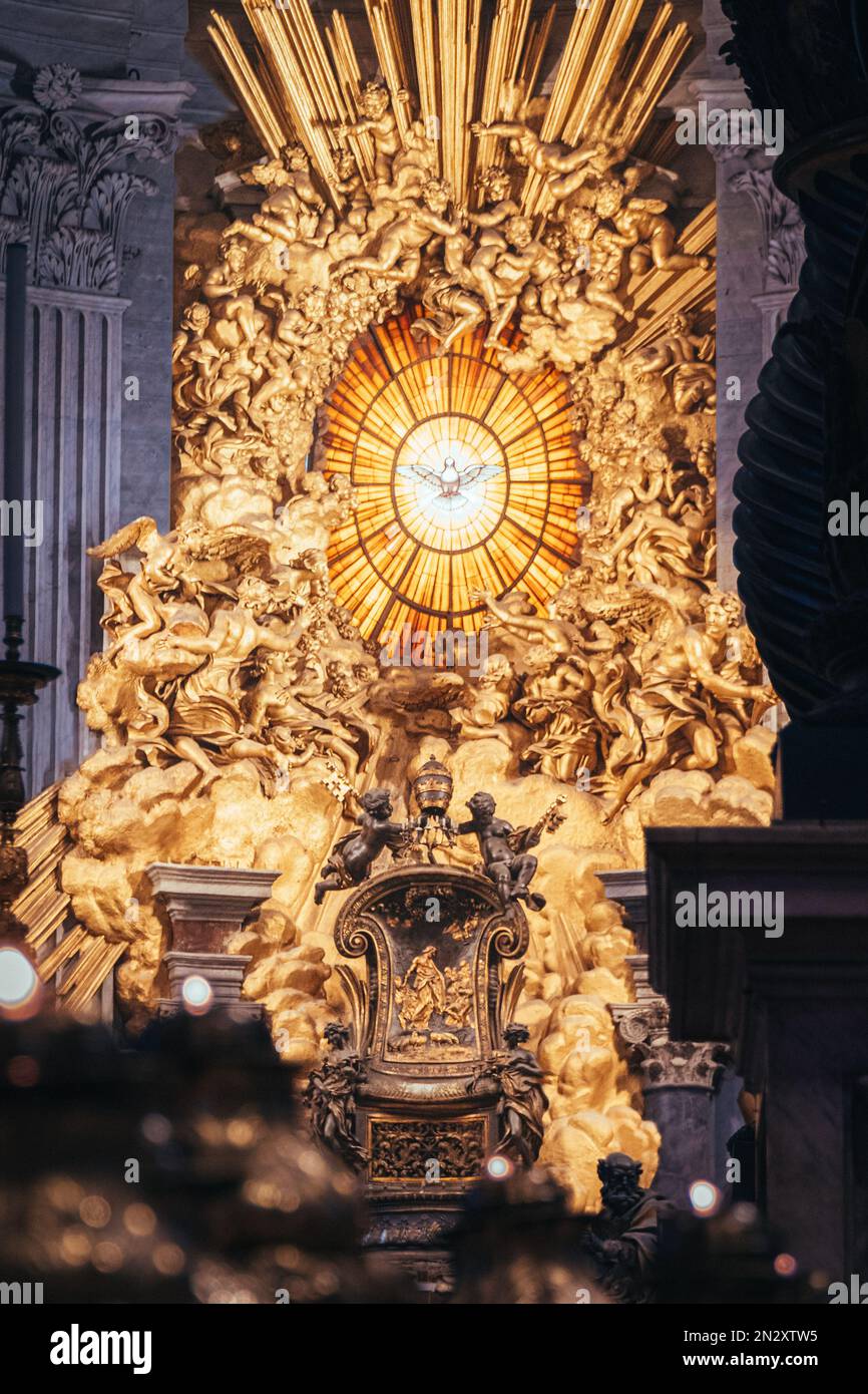 St. Peter's Basilica - Inside, Altar, Details - Vatican Rome Italy ...