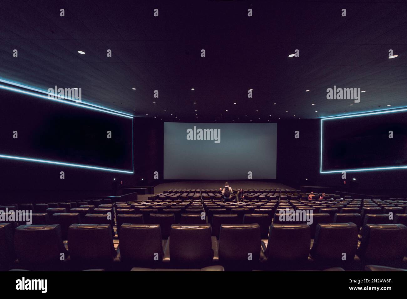 interior of the modern cinema with seats Stock Photo - Alamy
