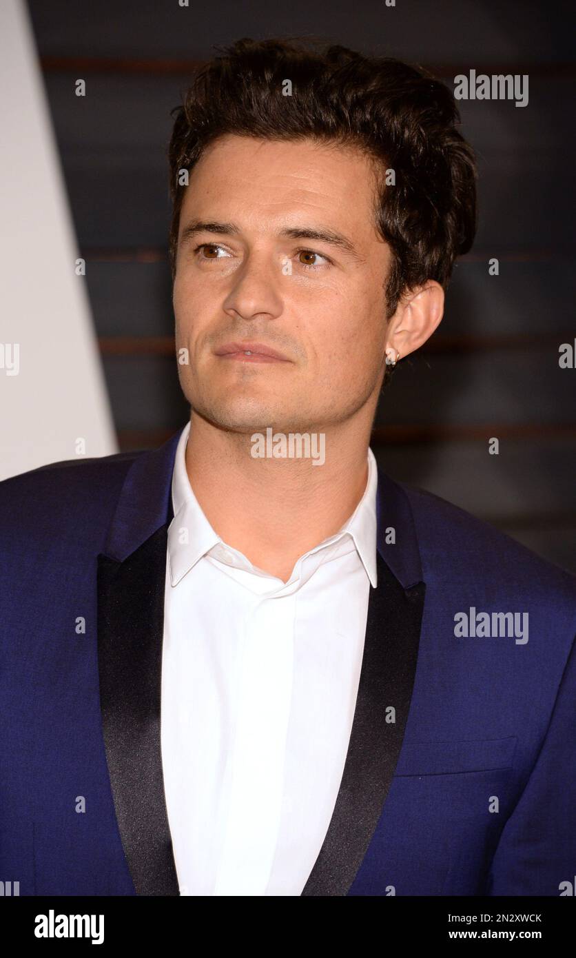 Orlando Bloom arrives at the 2015 Vanity Fair Oscar Party on Sunday ...