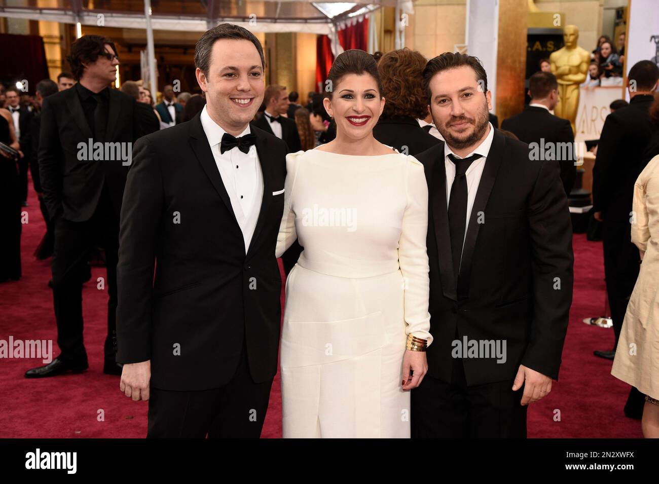 Ido Ostrowsky, from left, Nora Grossman and Teddy Schwarzman arrive at ...