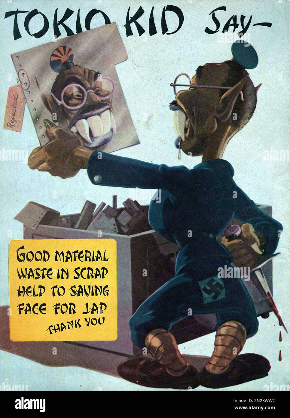 Tokio Kid - World War II - Comic style U.S propaganda Poster Stock ...
