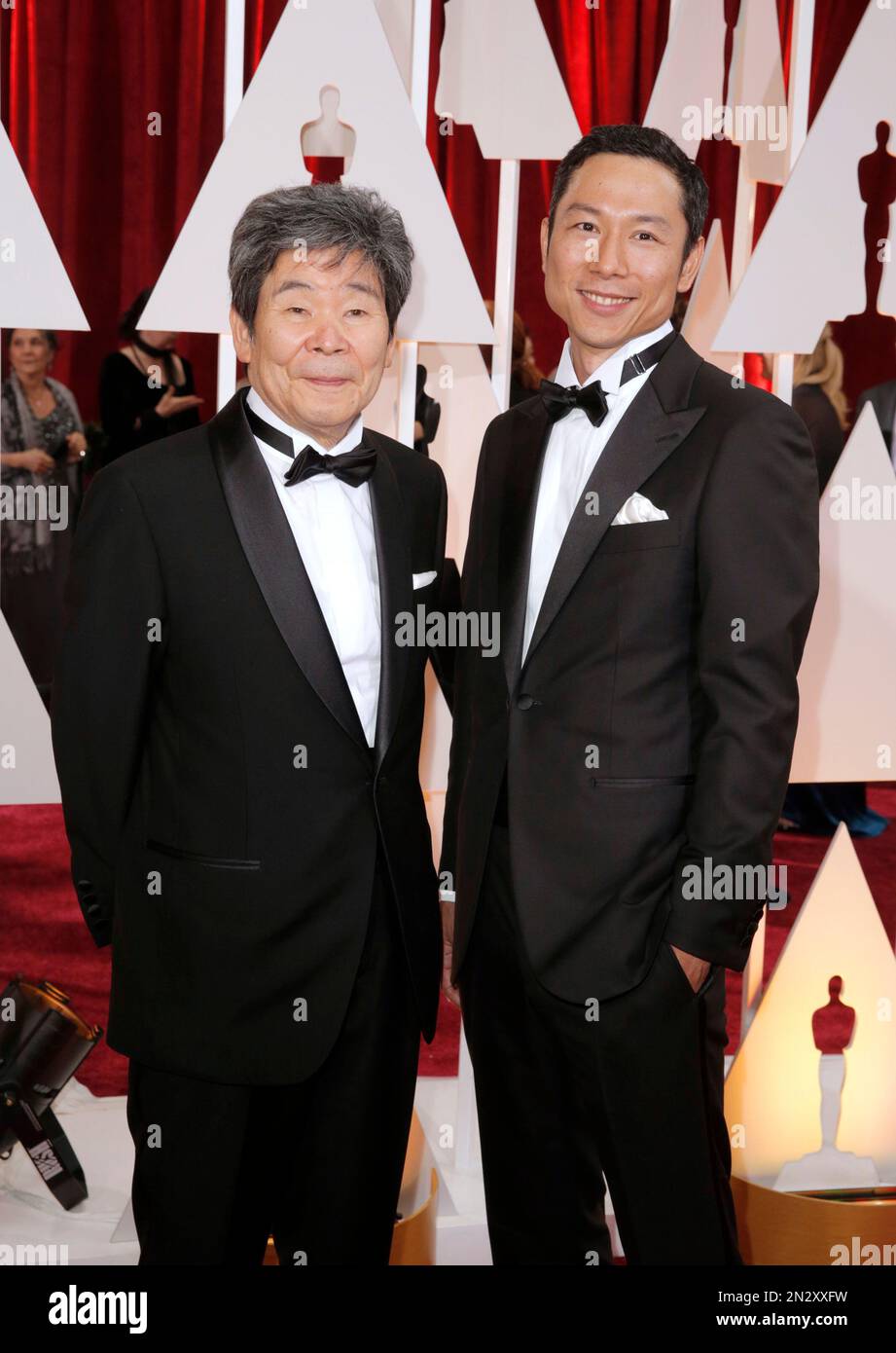 Isao Takahata, left and Yoshiaki Nishimura arrive at the Oscars on ...