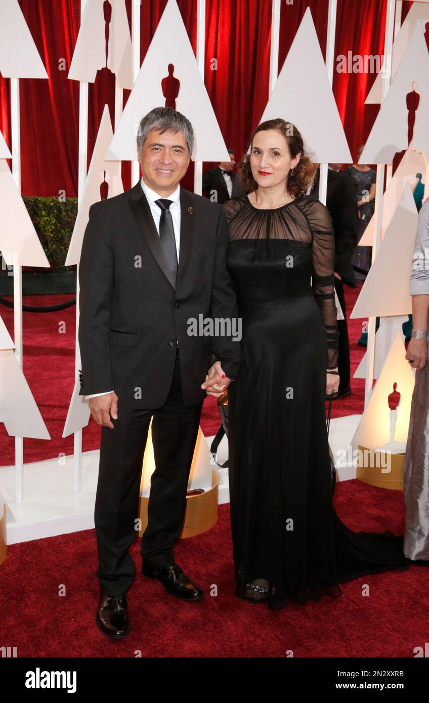 Aaron Glascock, left and guest arrive at the Oscars on Sunday, Feb. 22 ...