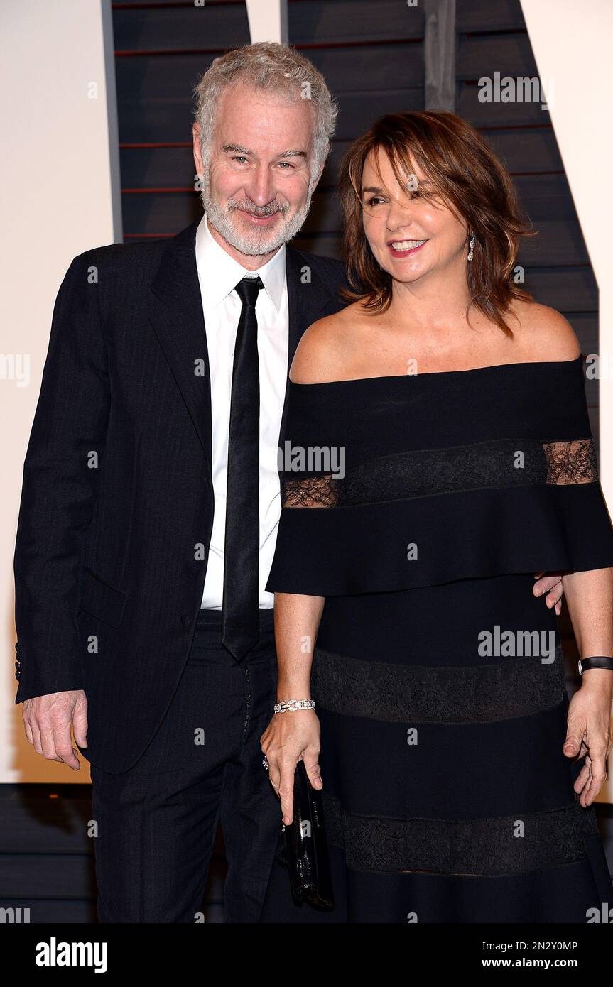 John McEnroe, left, and Patty Smith arrive at the 2015 Vanity Fair ...