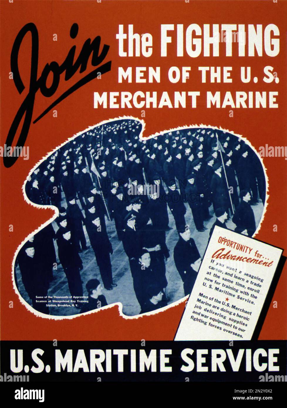 Join U.S Maritime Service - World War II - U.S propaganda Poster Stock ...