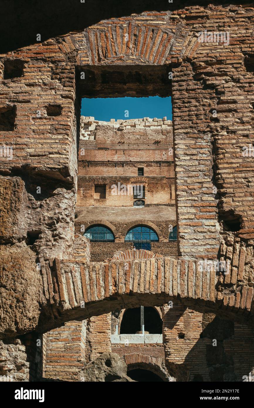 Rome Colosseum Inside Details Stock Photo - Alamy