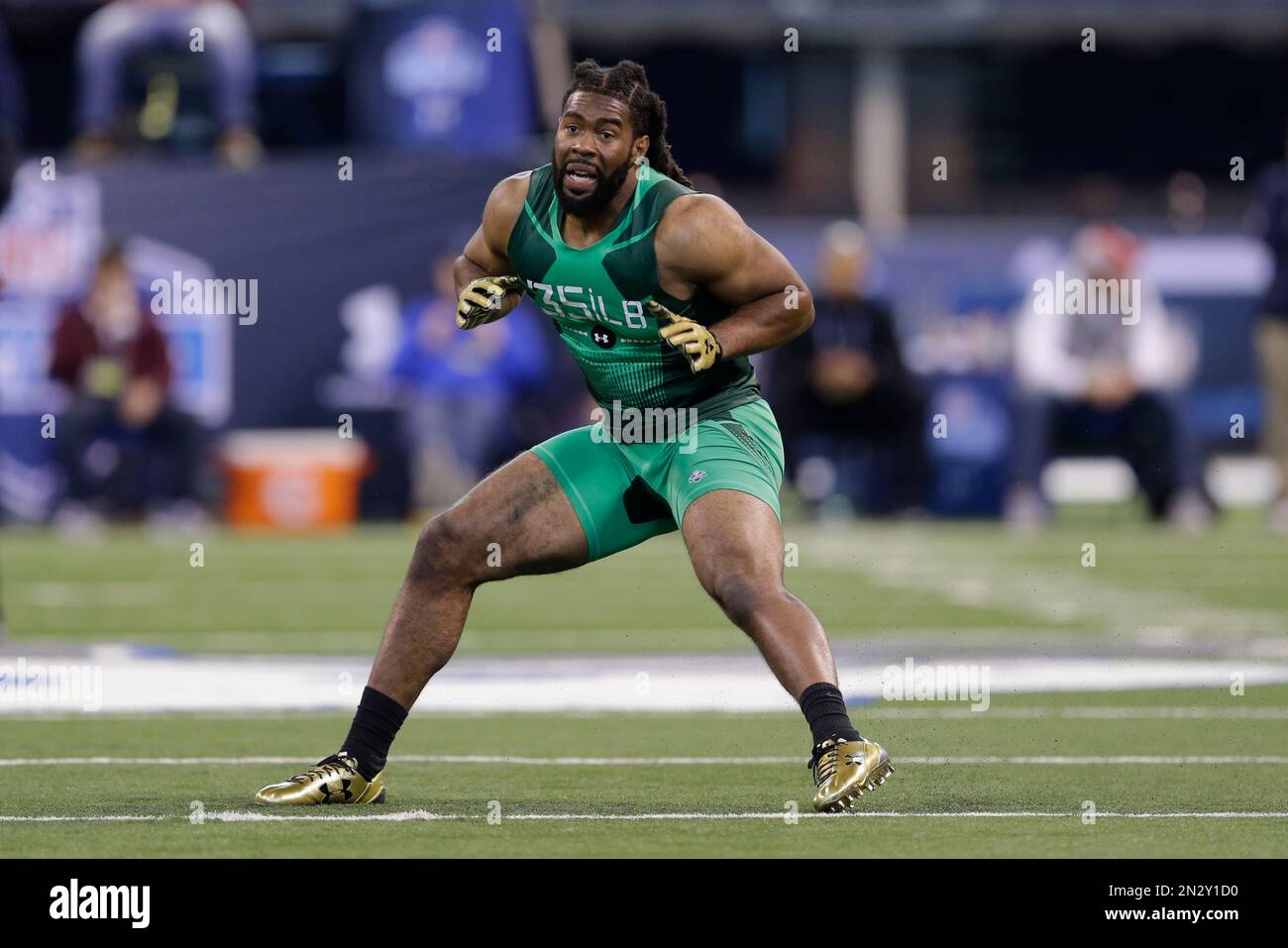 Georgia linebacker Ramik Wilson runs a drill at the NFL football ...