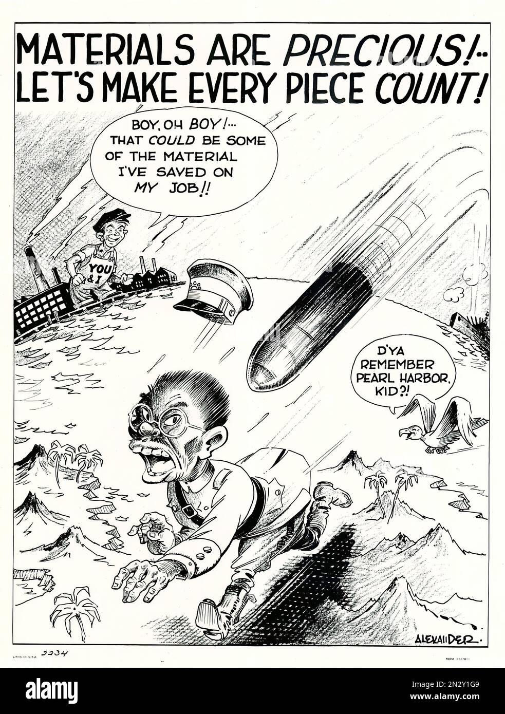 Materials are precious ! - World War II - Comic style U.S propaganda ...