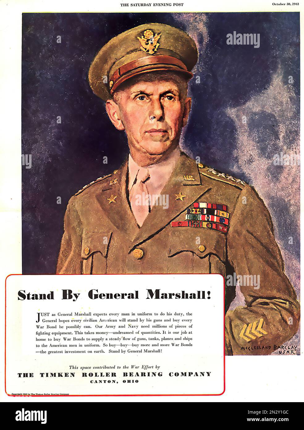 1943 General Marshall - World War II - U.S propaganda Poster Stock ...